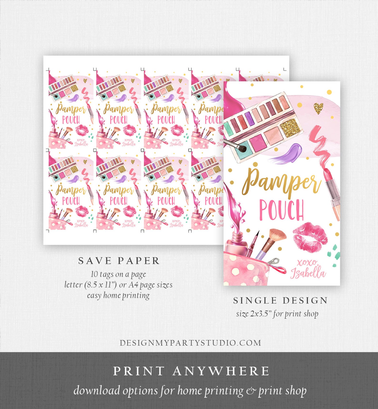 Editable Pamper Party Favor Tags Spa Party Thank You Tags - Etsy