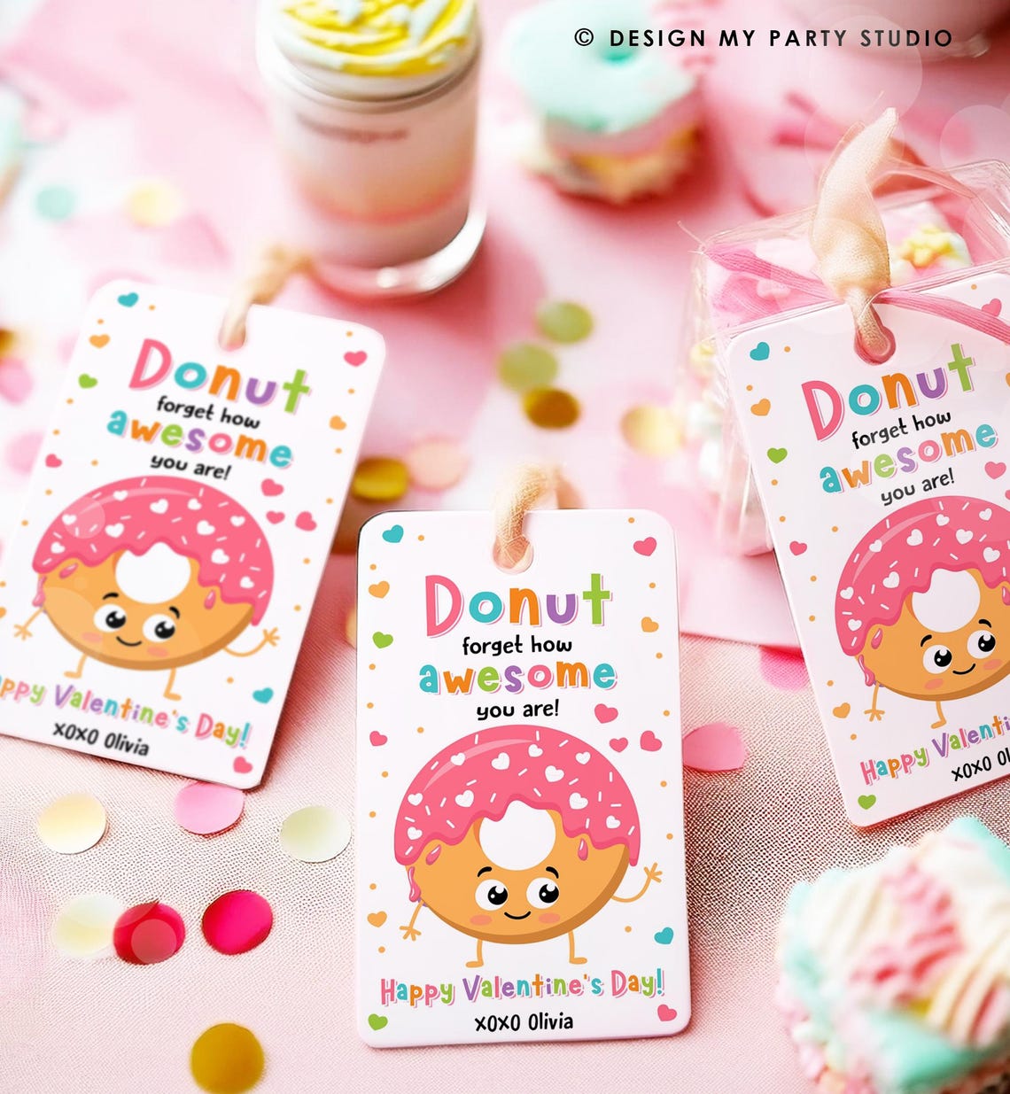 Editable Donut Forget How Awesome You Are Valentines Day Gift Tag ...