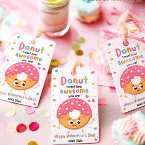 Editable Donut Forget How Awesome You Are Valentines Day Gift Tag ...