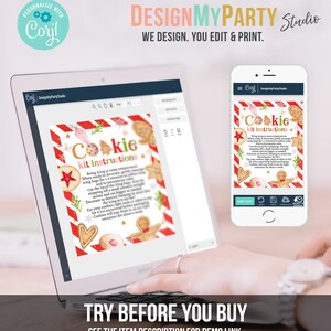 Editable Cookie Kit Instructions Cookie Exchange Decorating Party DIY ...