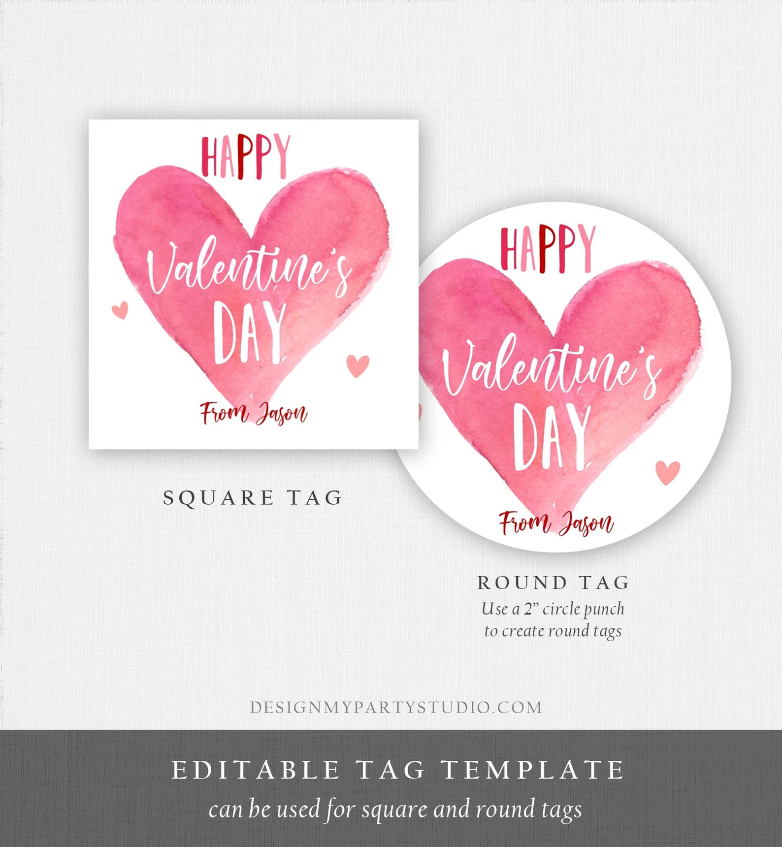 Editable Valentine's Day Cookie Tags Happy Valentine's Day Cookies Tag ...