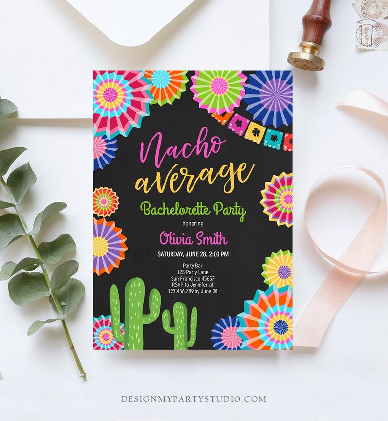 Editable Fiesta Nacho Average Bachelorette Party Invitation - Etsy