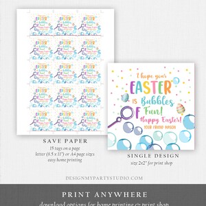 Editable Easter Bubbles Tag Easter Tags Kids Easter Gift Tag Classroom ...