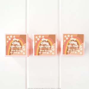 Editable Groovy 1st Birthday Favor Tags Retro Daisy Birthday Thank You ...