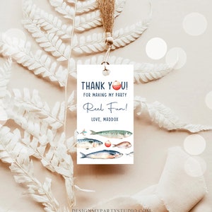 Editable Fishing Birthday Favor Tags Fishing Favors Thank You Tags the ...