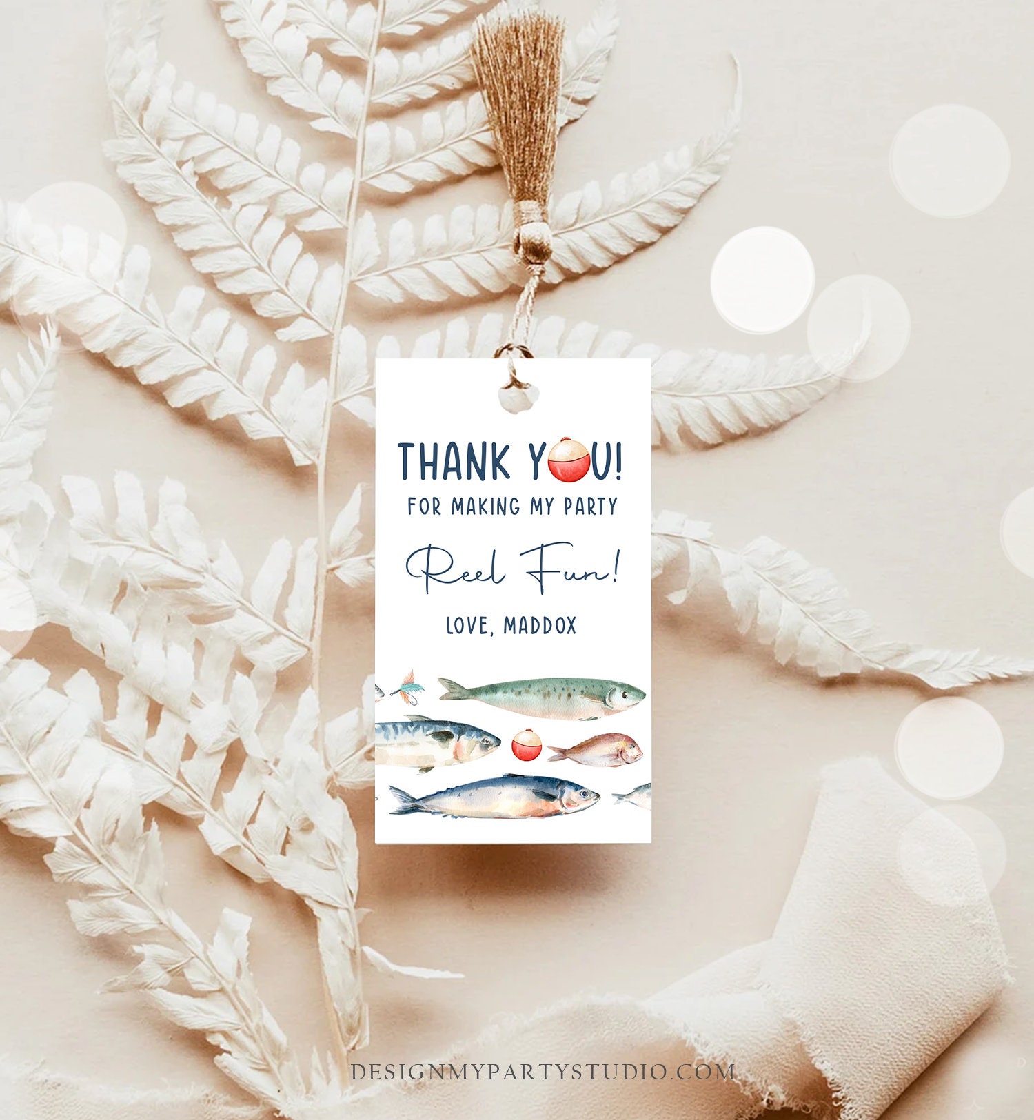 Editable Fishing Birthday Favor Tags Fishing Favors Thank You Tags the ...