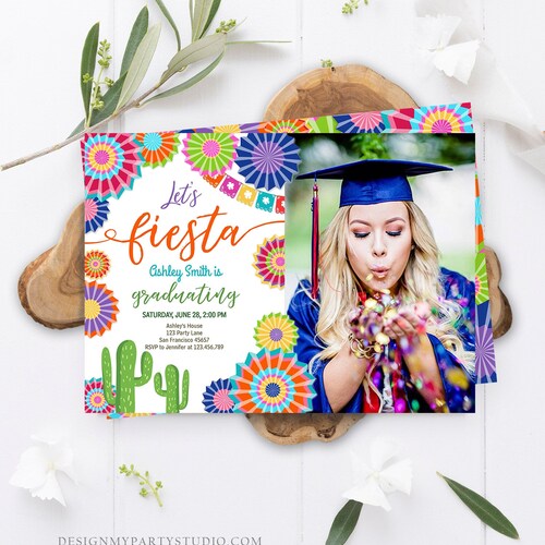 Editable Fiesta Graduation Invitation Chalkboard Printable - Etsy