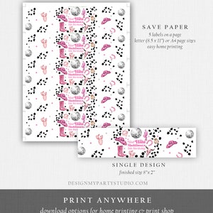Editable Space Cowgirl Water Bottle Labels Disco Cowgirl Party Decor ...