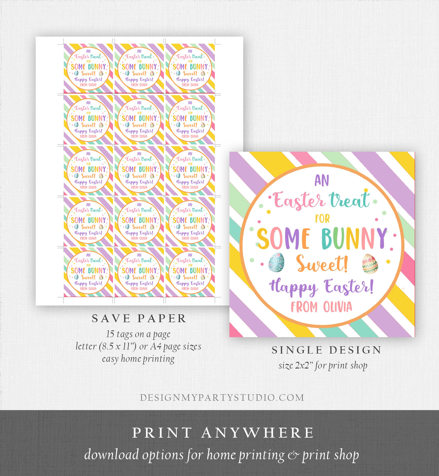 Editable Easter Gift Tags Easter Treat Some Bunny Sweet Classroom ...