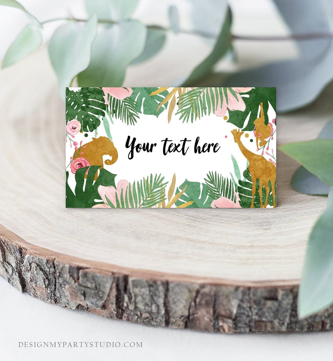 Editable Safari Animals Food Labels Place Card Tent Card - Etsy