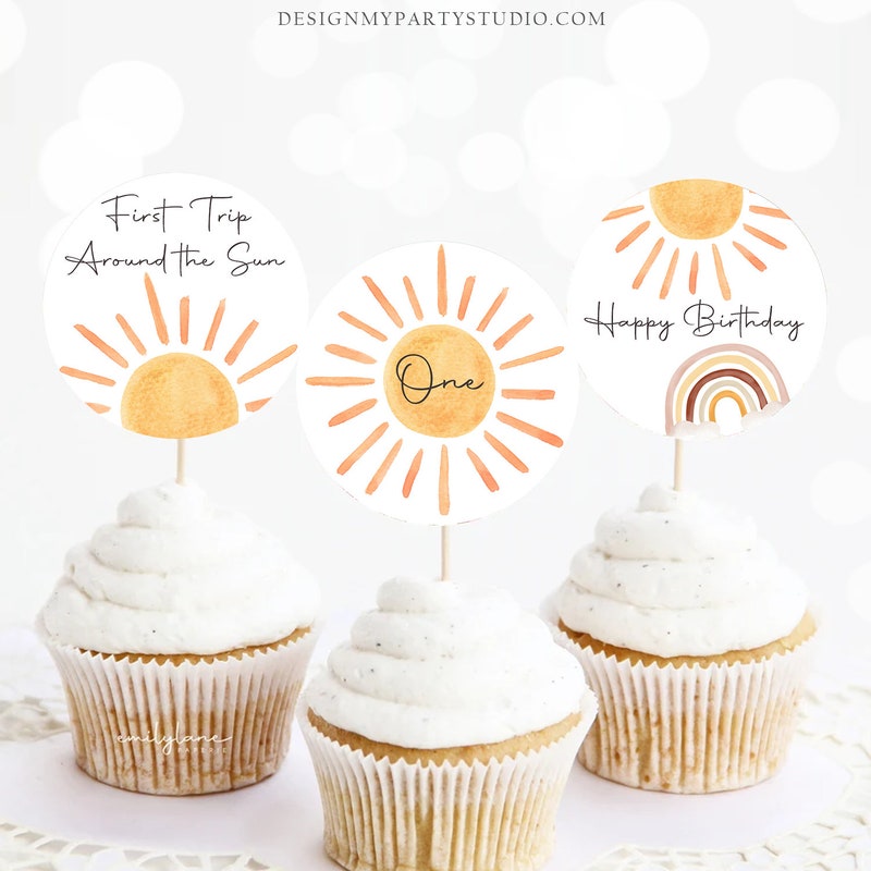 Sun Cupcake Toppers - Etsy