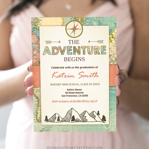 Travel Theme Graduation Party Invitation College Graduation - Etsy