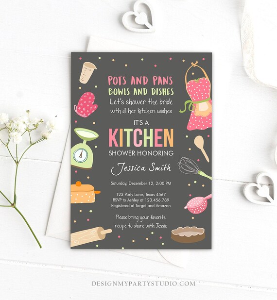 Editable Stock the Kitchen Bridal Shower Invitation Cooking Kitchen ...