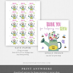 Editable Teacher Appreciation Tags Thank You for Helping Me Grow ...