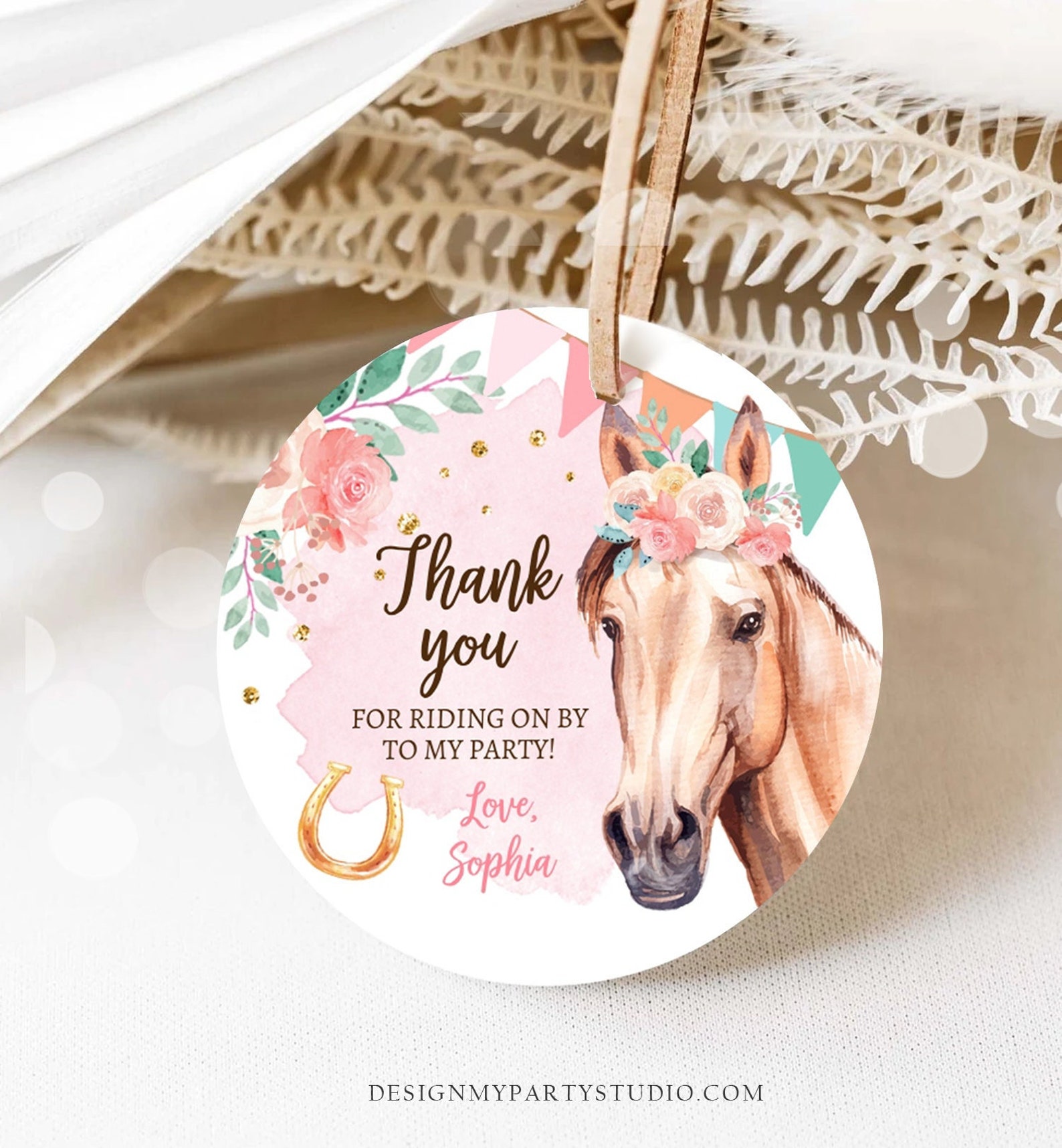 Editable Cowgirl Favor Tags Horse Birthday Party Favor Thank - Etsy