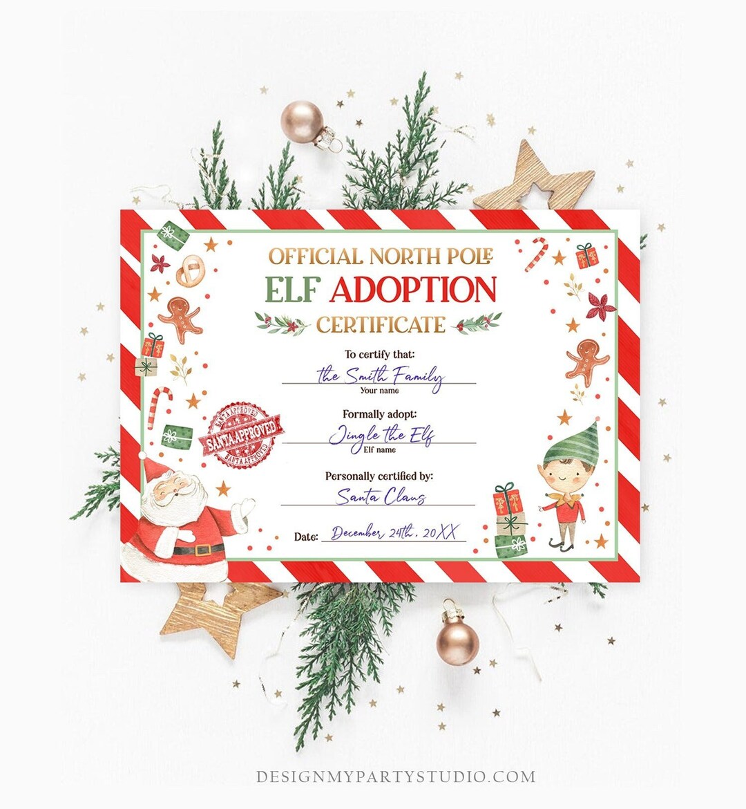 Editable Elf Adoption Certificate Adopt an Elf Letter Elf Activity ...
