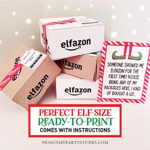 Printable Christmas Elf Prop Miniature Elfazone Boxes Package Instant ...