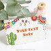 Editable Fiesta Cactus Food Labels Fiesta Party Place Card - Etsy