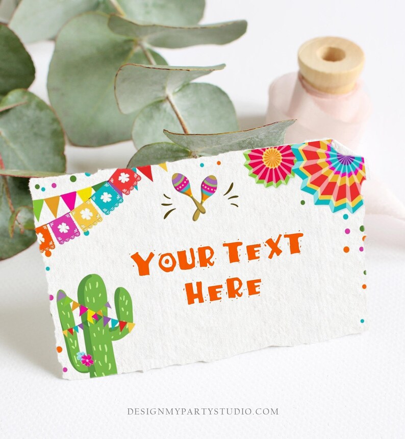 Editable Fiesta Cactus Food Labels Fiesta Party Place Card - Etsy