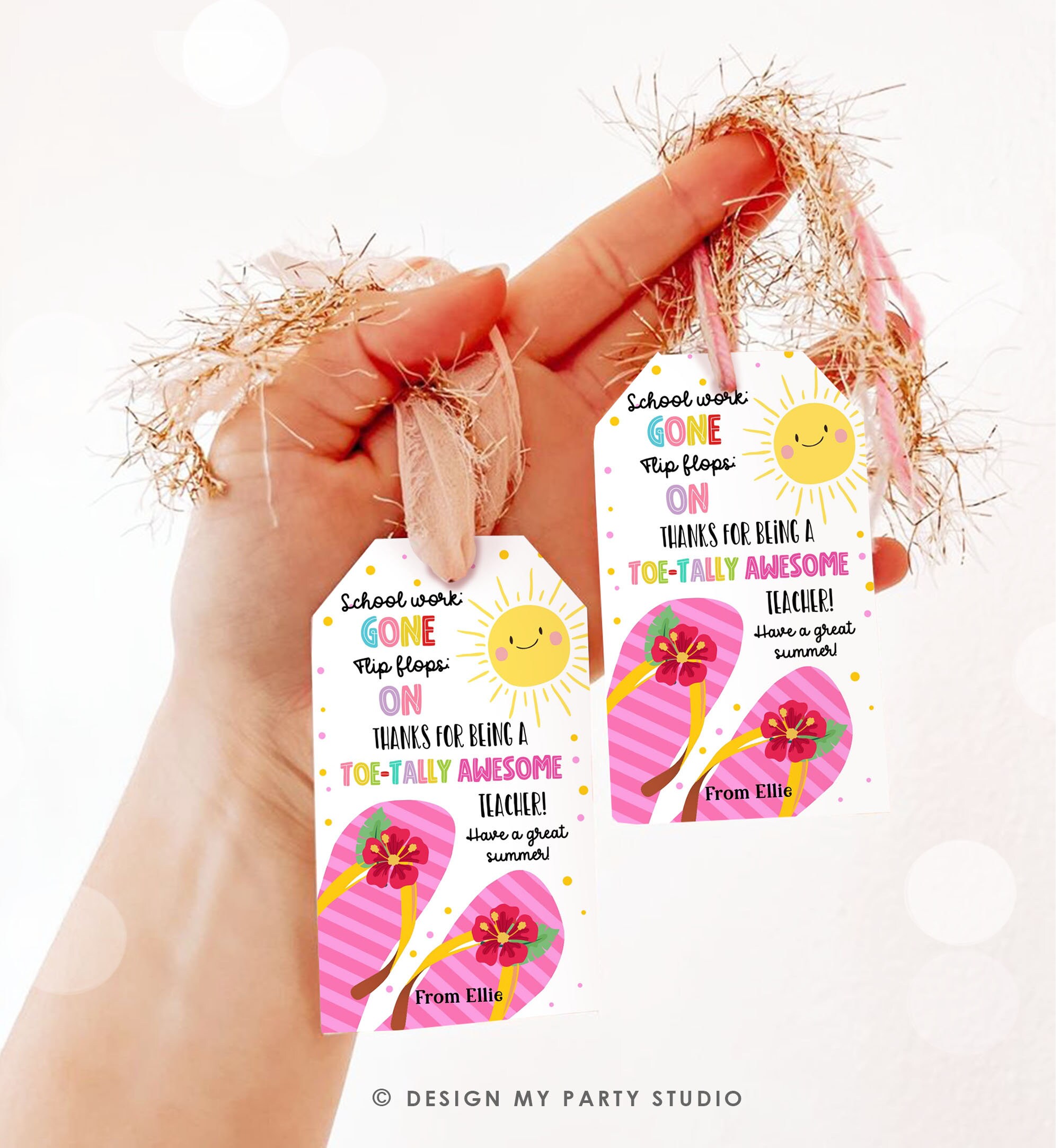 Editable Summer Teacher Appreciation Gift Tag Kids Nail Polish Gift ...