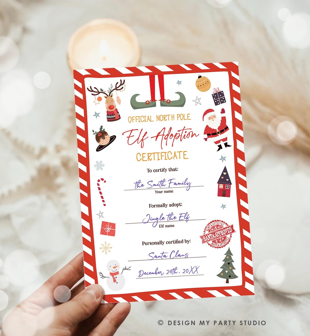 Editable Elf Adoption Certificate Adopt an Elf Letter Activity ...