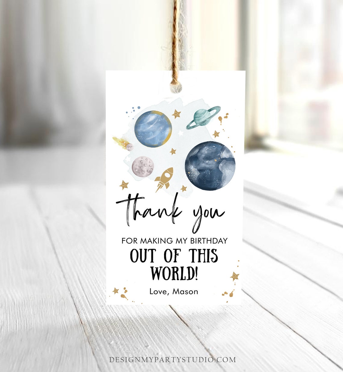 Editable Outer Space Favor Tags Space Birthday Thank You Label - Etsy