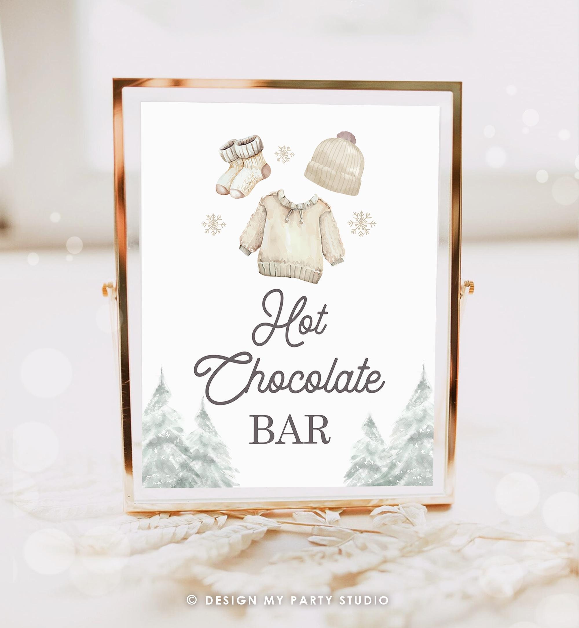 Hot Chocolate Bar Sign Winter Baby Clothes Baby It's Cold Outside Baby ...