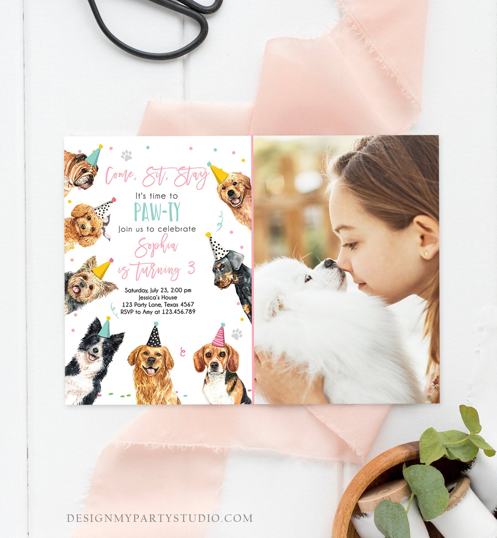 Editable Dog Birthday Party Invitation Puppy Birthday Invite - Etsy