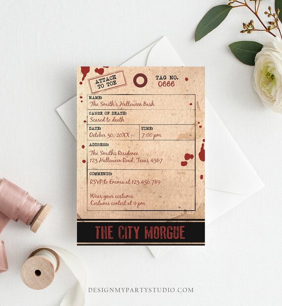 Editable Halloween Bash Invitation for Adults Halloween Party Vintage ...