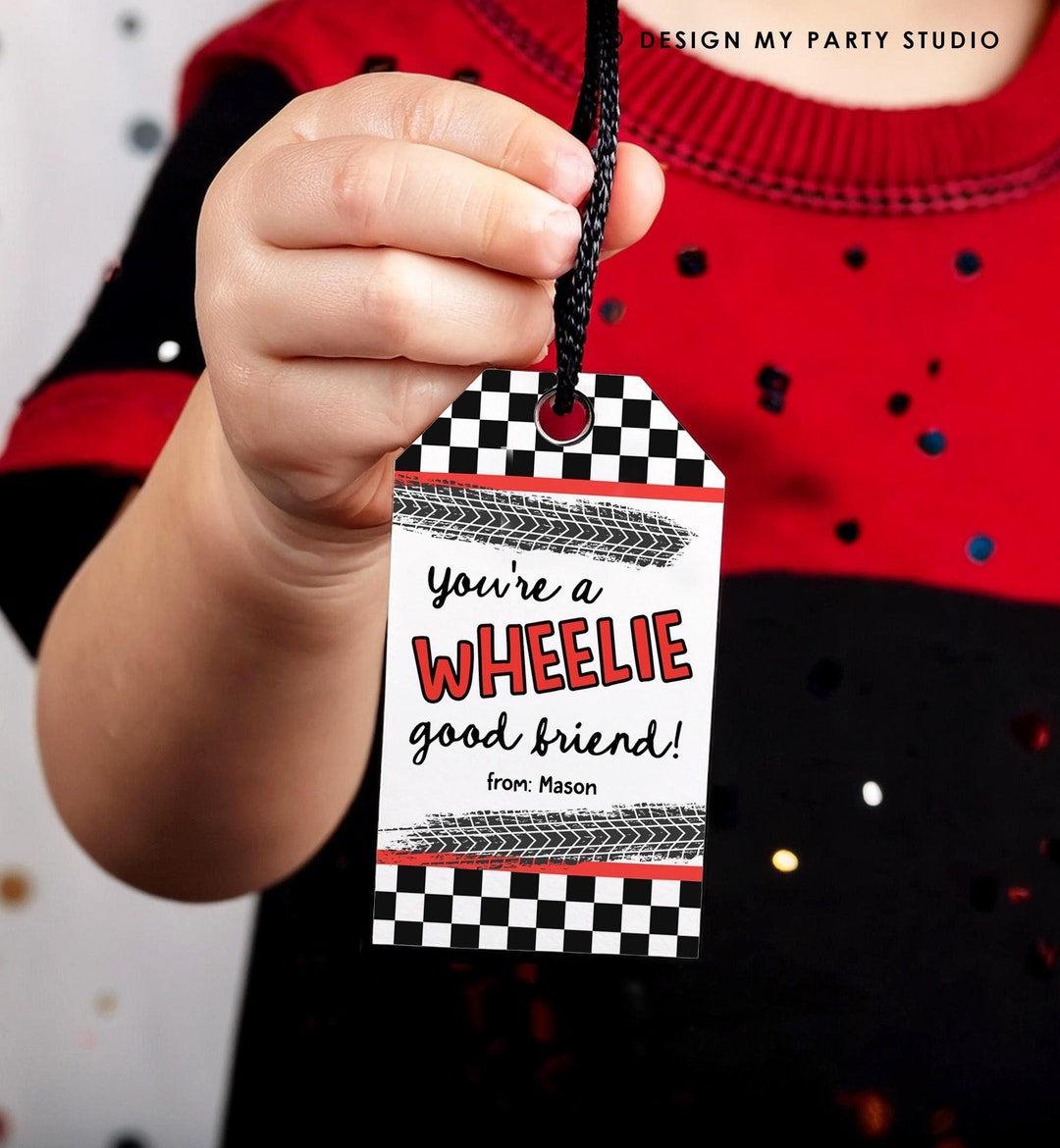 Editable Car Themed Valentine's Day Gift Tag Wheelie Good Friend ...