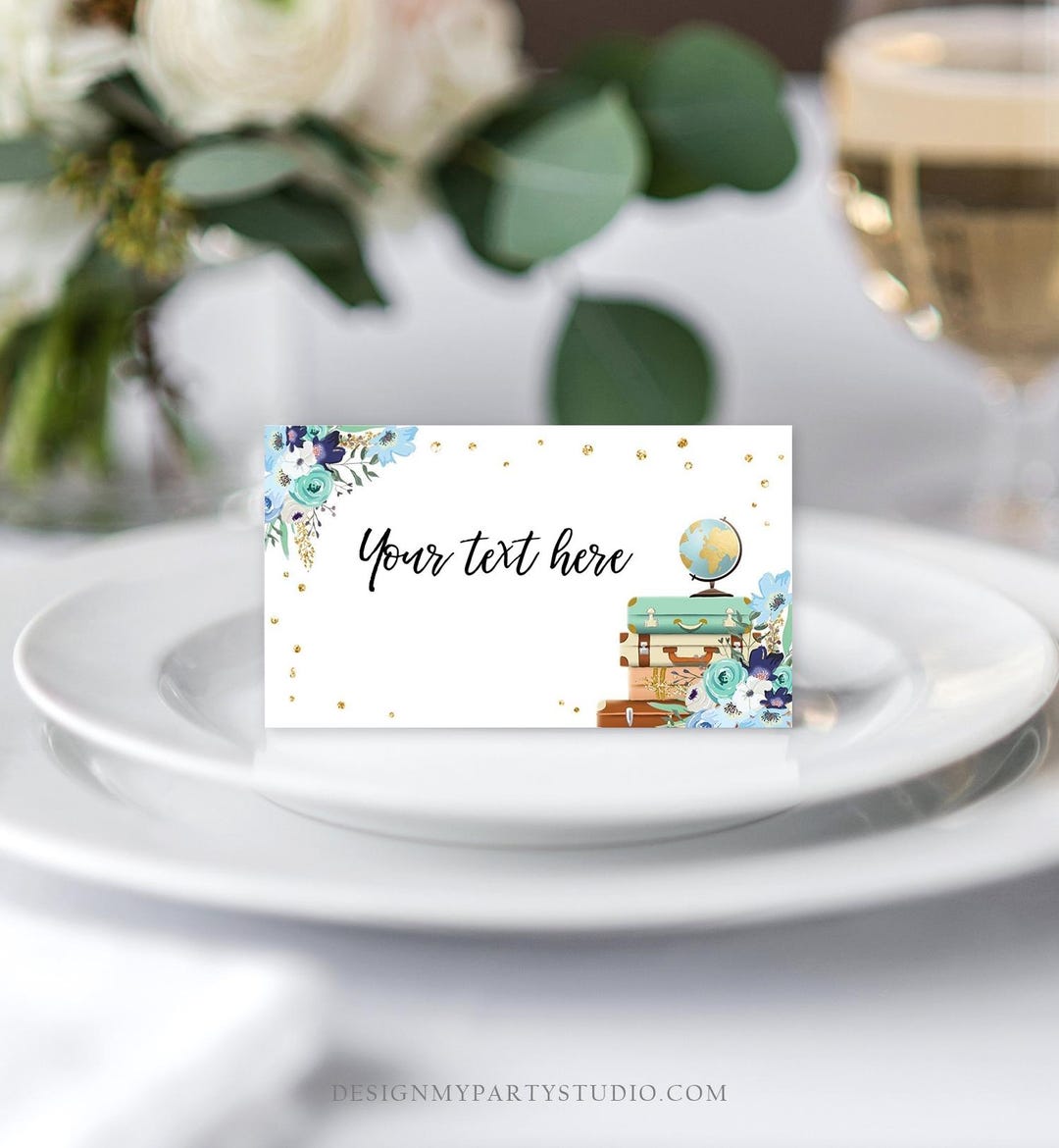 Editable Travel Adventure Food Labels Place Card Tent Card Insert Card ...