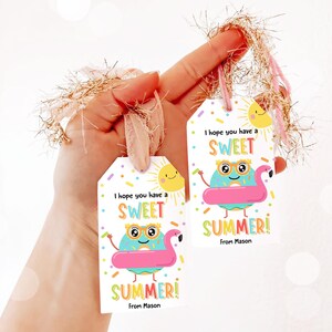 Editable Donut Sweet Summer Teacher Appreciation Tag End of Year Summer ...