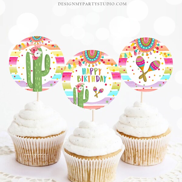 Fiesta Cupcake Toppers - Etsy