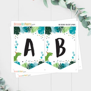 Dinosaur Birthday Banner A-Z Alphabet Numbers Banner First Happy ...
