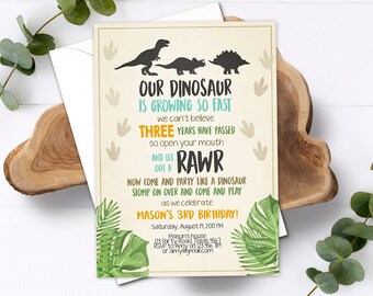 Editable Fossil Birthday Invitation Dino Dig Party Prehistoric | Etsy