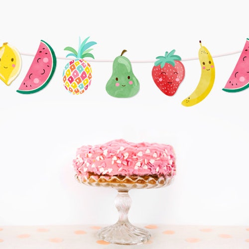 Fruit Birthday Banner Fruit Birthday Garland Two-tti Frutti | Etsy