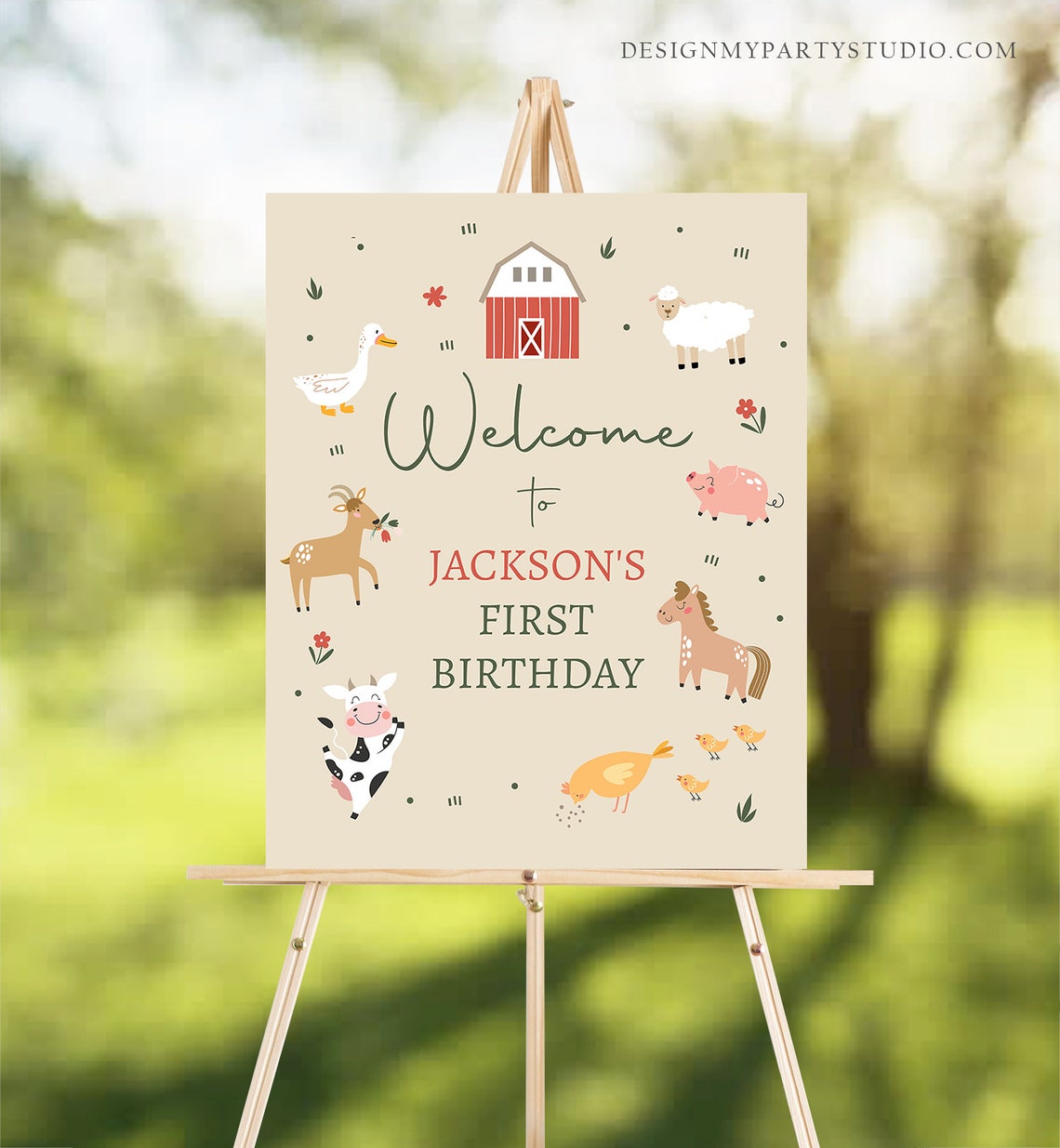 Editable Farm Birthday Welcome Sign Barnyard Birthday Welcome - Etsy