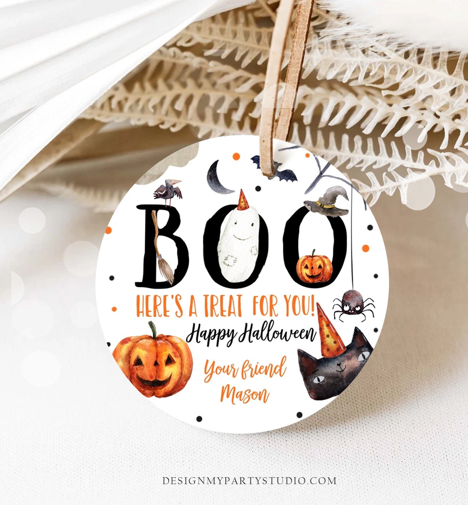 Editable Halloween Favor Tags Boo Gift Tags Costume Party - Etsy