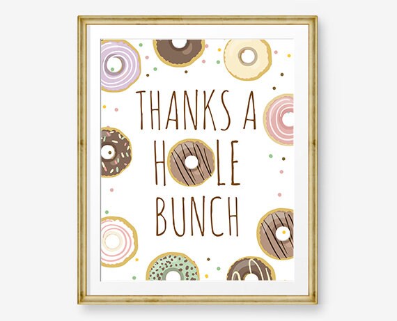Thanks a hole bunch Donut Baby Shower Sign Table Decor Doughnut Shower ...