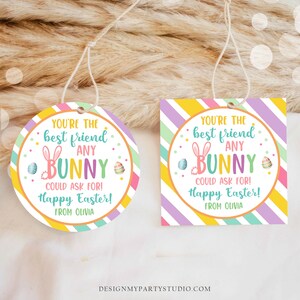 Editable Easter Gift Tags Easter You're the Best Friend Any Bunny Could ...