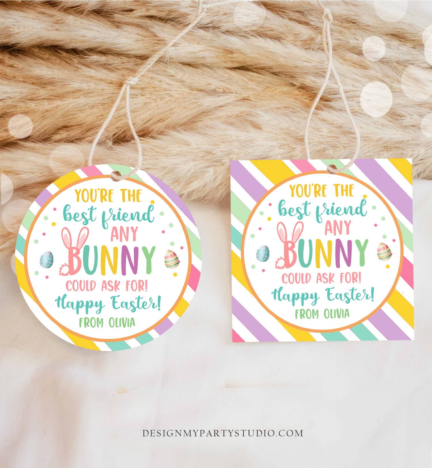 Editable Easter Gift Tags Easter You're the Best Friend Any Bunny Could ...