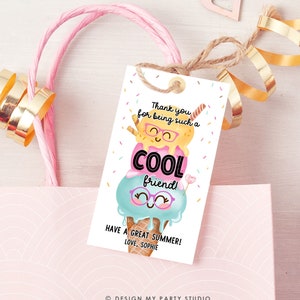 Editable Last Day of School Tag Cool Friend Ice Tag Summer End of ...
