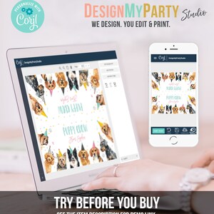 Editable Puppy Chow Bag Toppers Dog Puppy Birthday Treat Bag Toppers ...