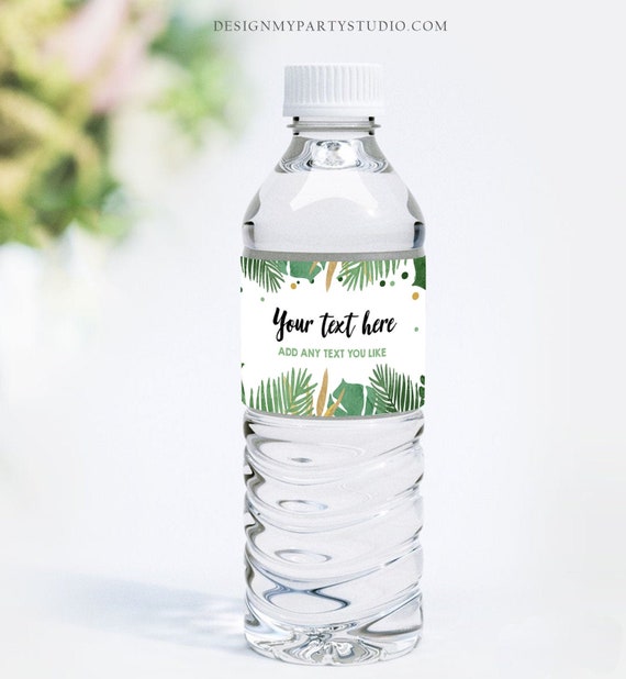 Editable Safari Water Bottle Labels Tropical Boy Birthday Party Wild ...