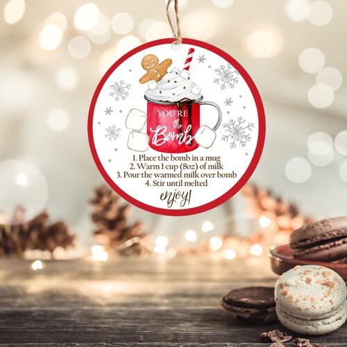 Christmas Hot Chocolate Bomb Tags Printable Hot Cocoa Bomb - Etsy