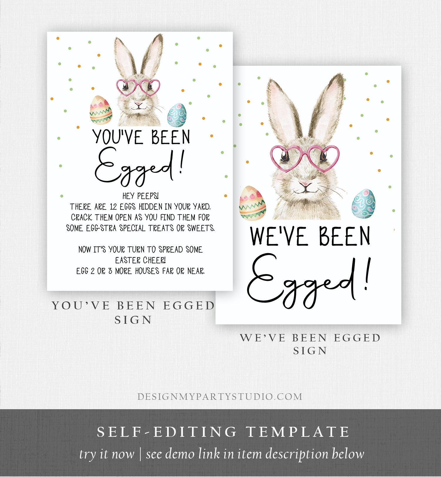 Editable You've Been Egged Easter Game We've Been Egged Neighborhood ...