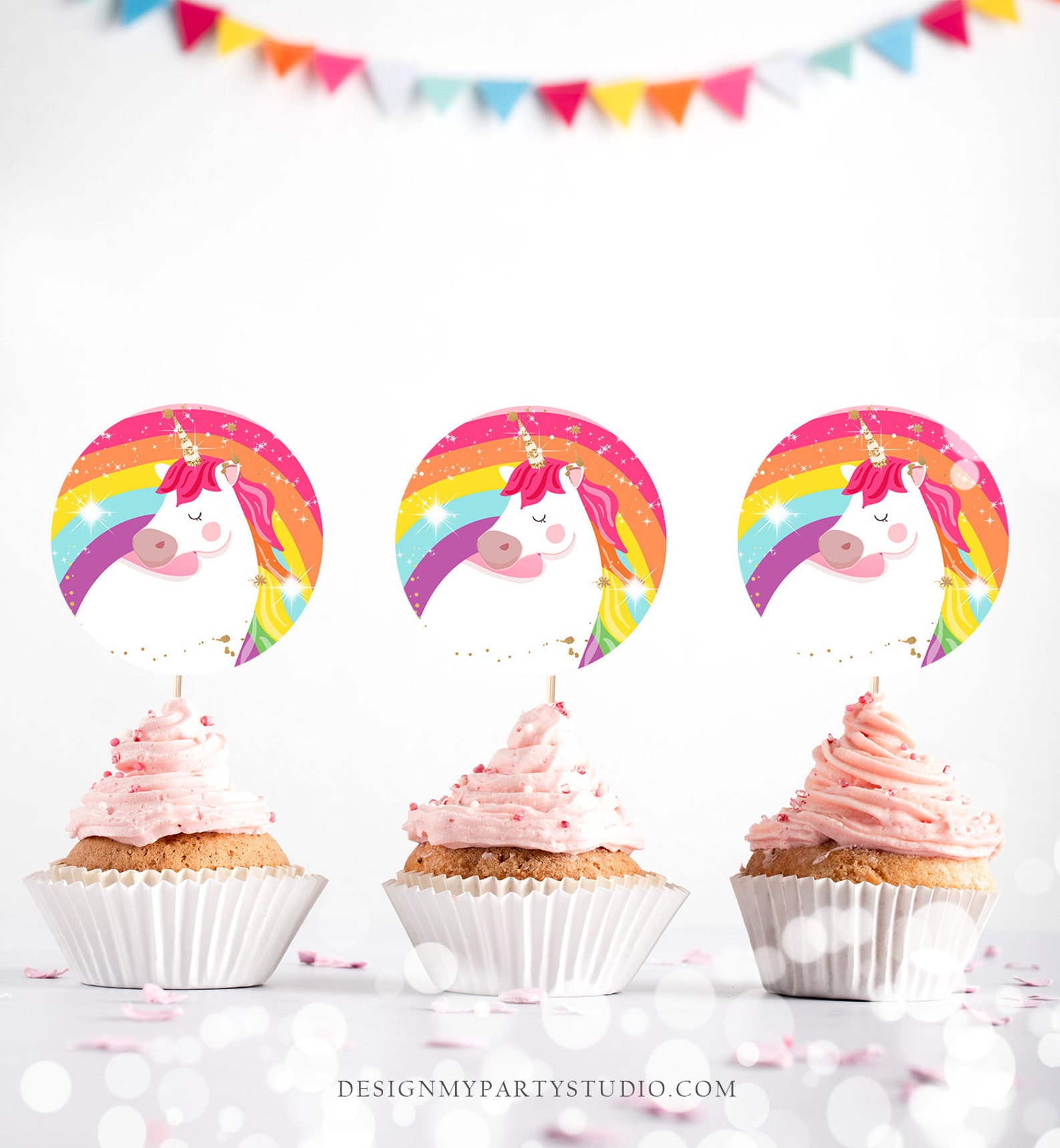 Unicorn Cupcake Toppers Unicorn Birthday Party Decoration Magical ...