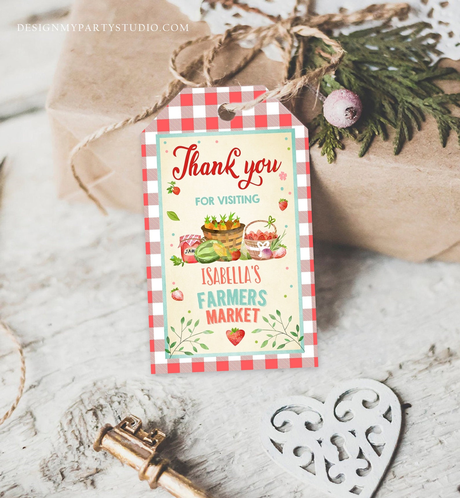 Editable Farmers Market Favor Tags Farmers Market Birthday Thank You ...