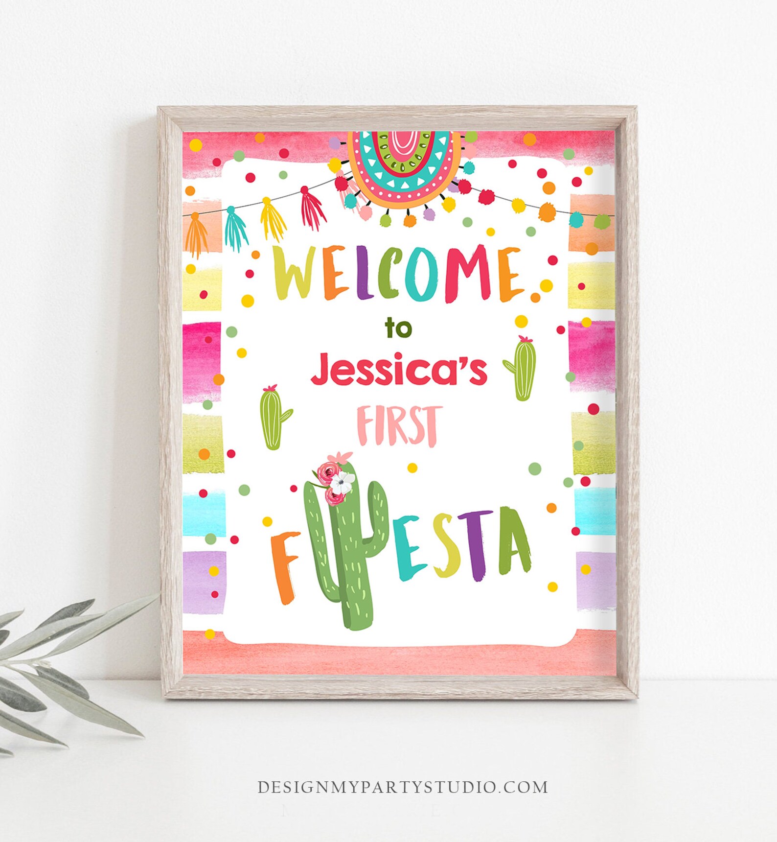 Editable Fiesta Welcome Sign Girl First Birthday Table Sign - Etsy