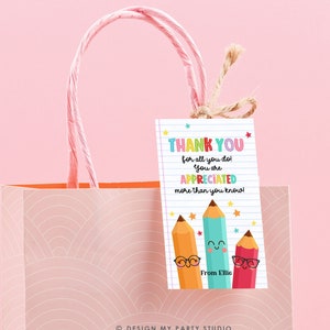Editable Teacher Appreciation Tag Teacher Tag Thank You Gift Tag End of ...